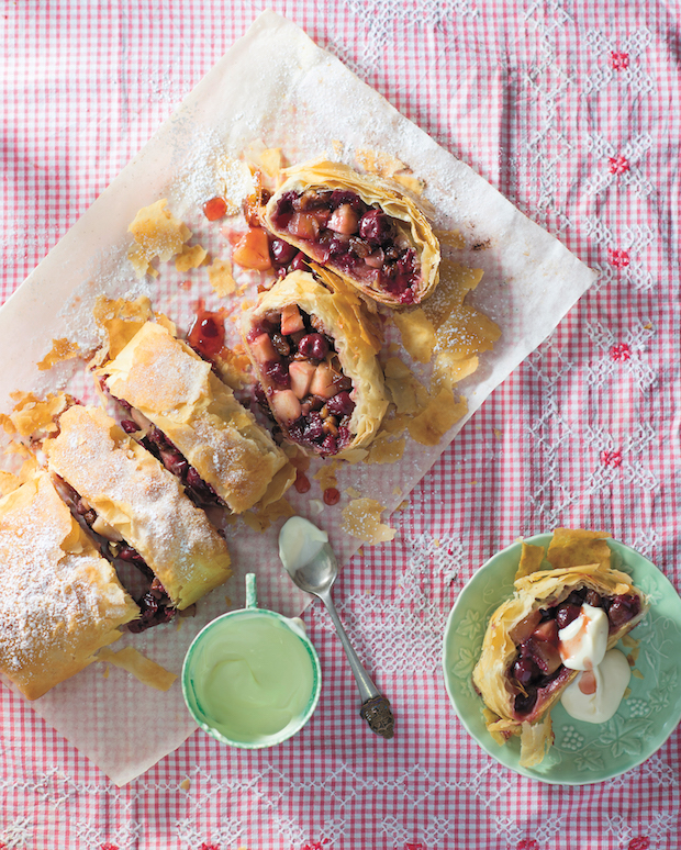 Cheat's sour cherry strudel with lemon cream - ABC Organic Gardener ...
